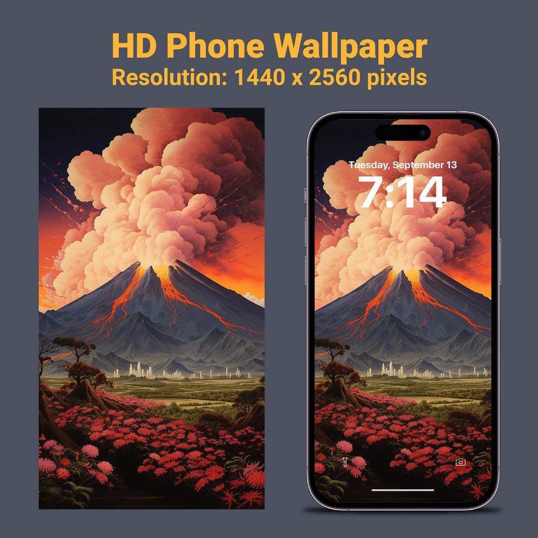 Volcanic Eruption Stag Phone Wallpaper, Art Wallpaper Iphone ...