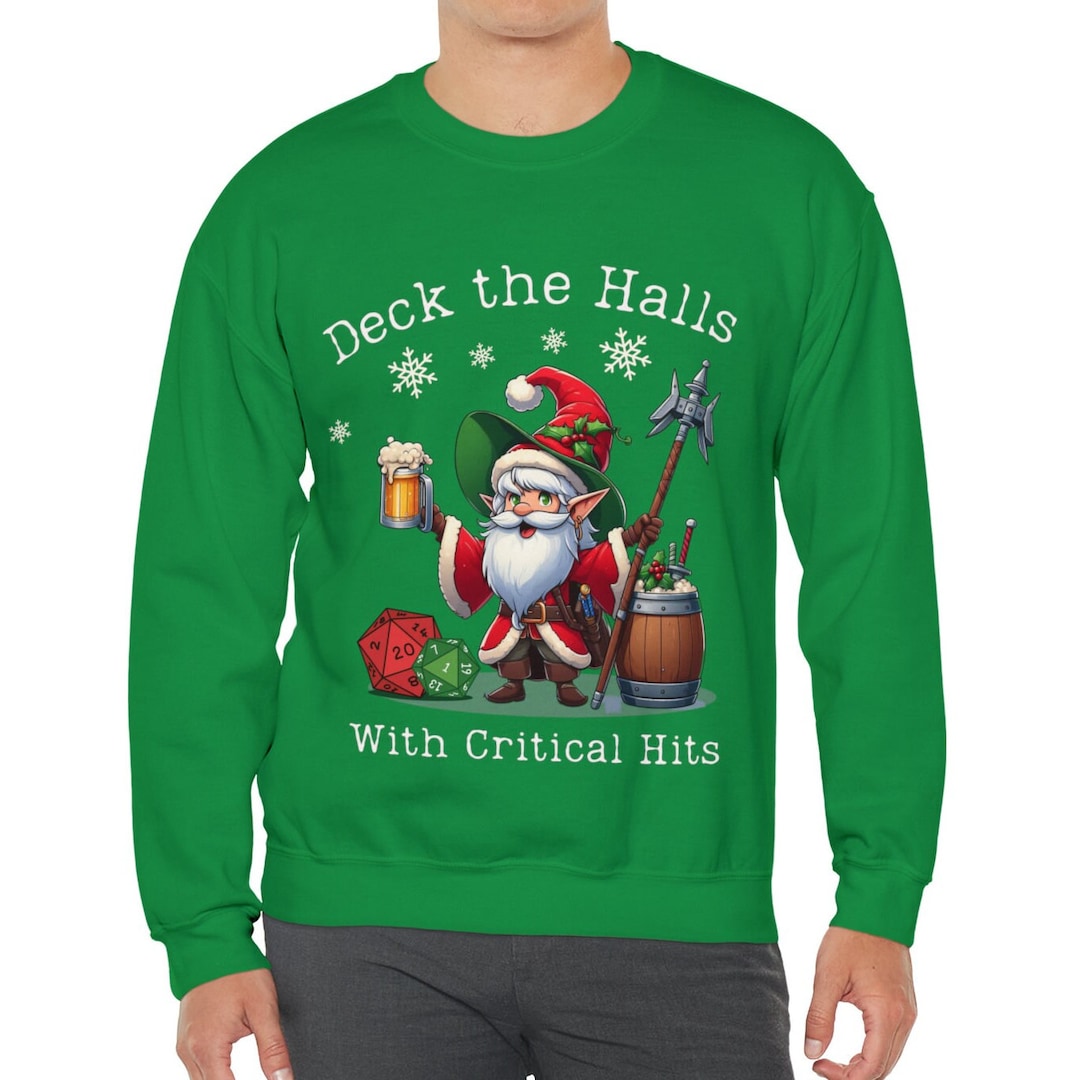 Dnd Christmas Jumper Deck the Halls With Critical Hits D20 Dice Jumper ...