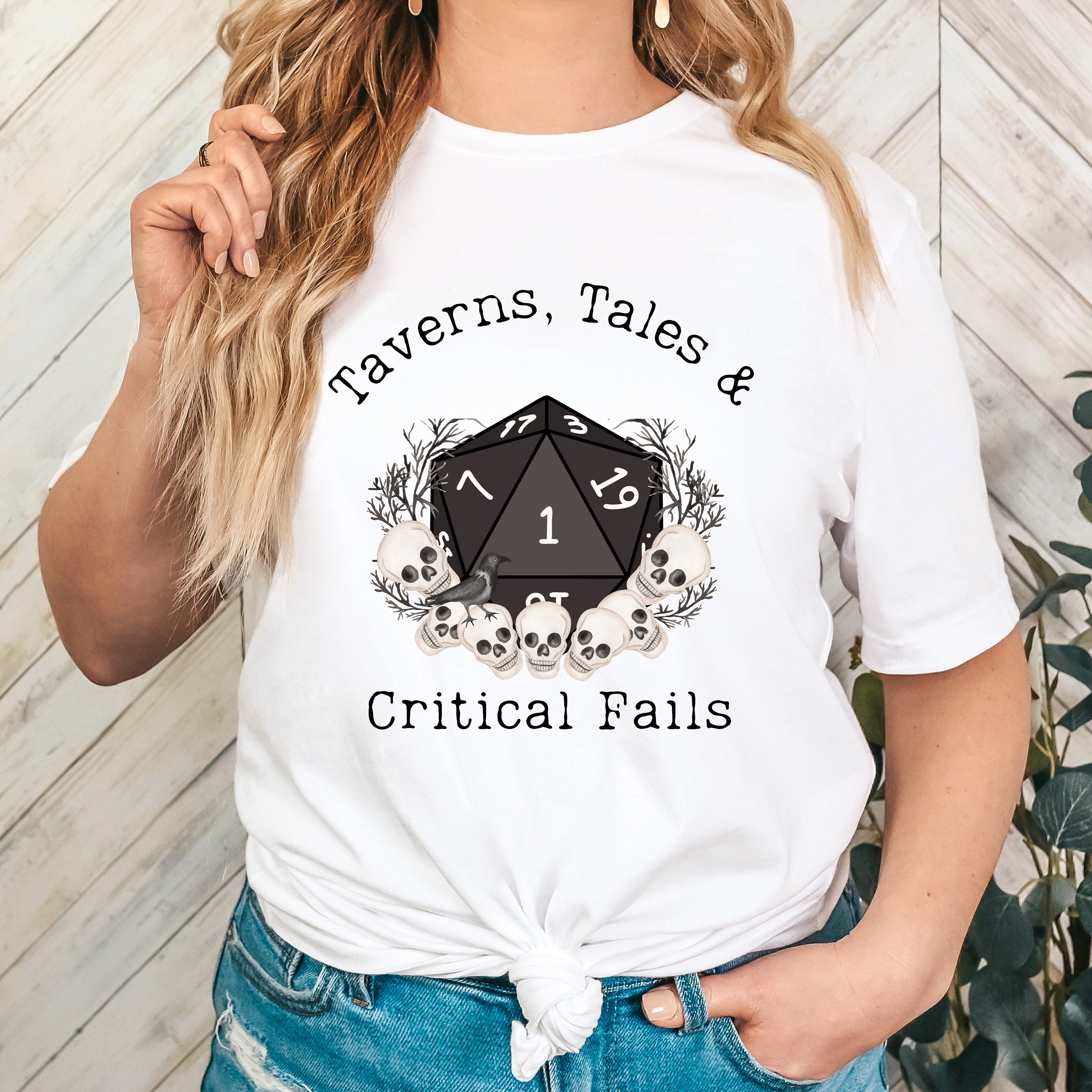 Dnd Taverns Tales & Critical Fail Nat1 T Shirt, Christmas or Birthday Gift for Dungeons Dragons ...