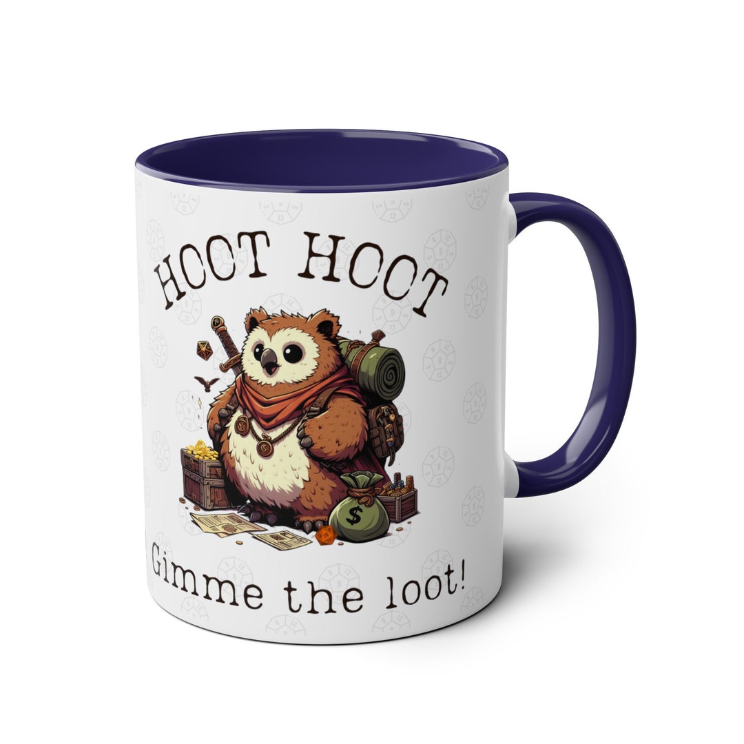 Dnd Owlbear Hoot Hoot Gimme the Loot, BG3 Mug for Dunegon Game Masters ...