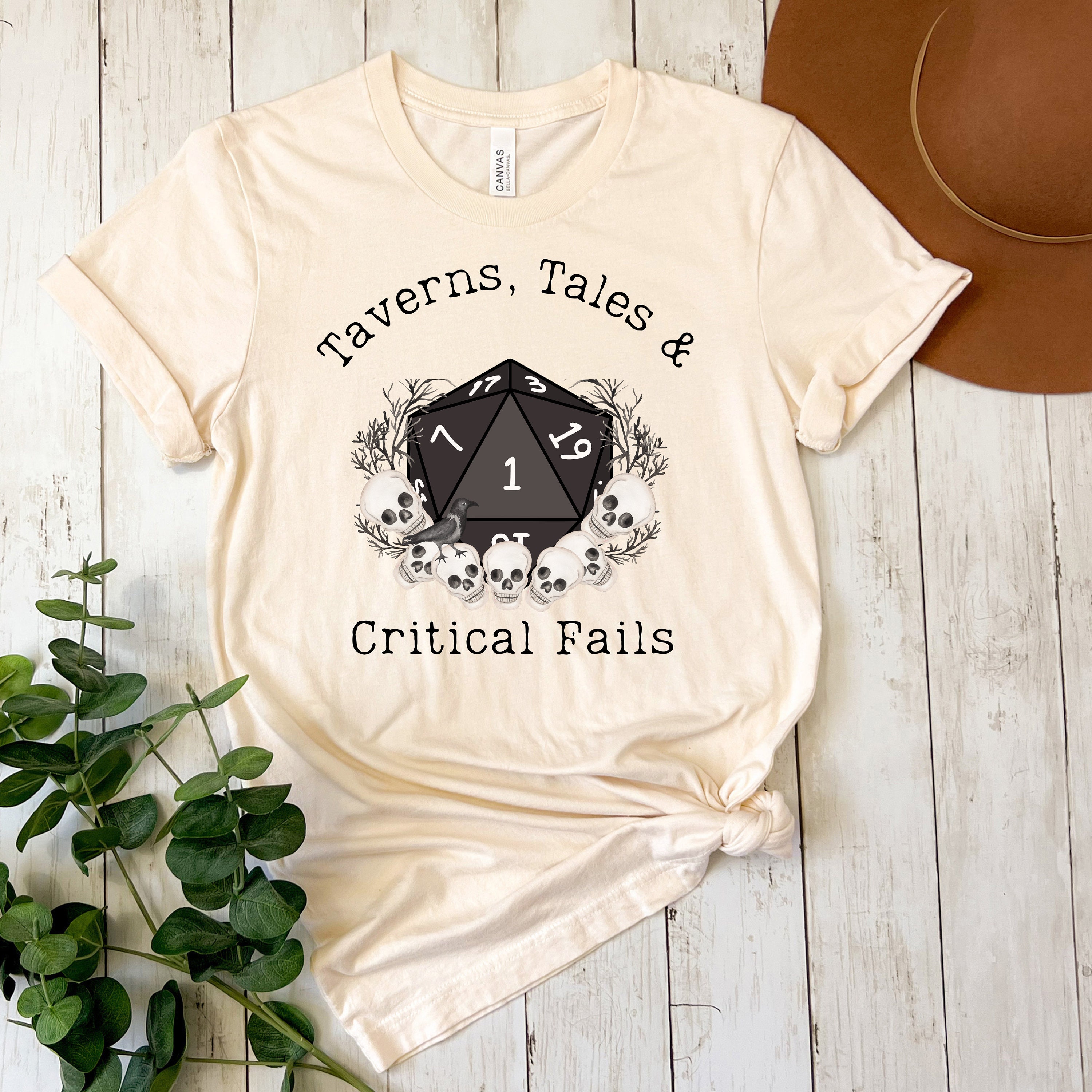 Dnd Taverns Tales & Critical Fail Nat1 T Shirt, Christmas or Birthday Gift for Dungeons Dragons ...