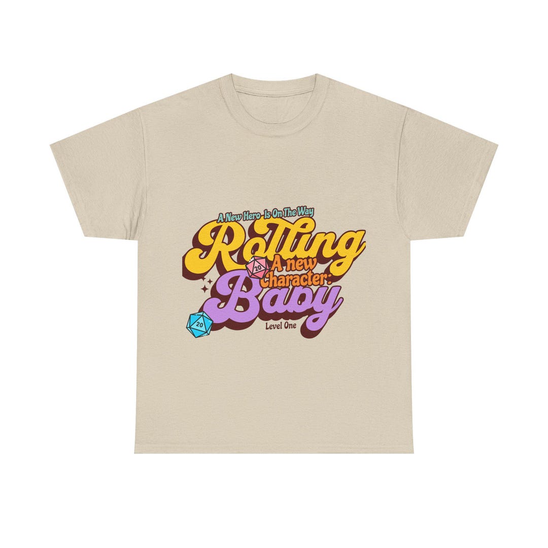 Dnd Pregnancy Announcement T-shirt: Rolling a New Character, Level 1 - Etsy
