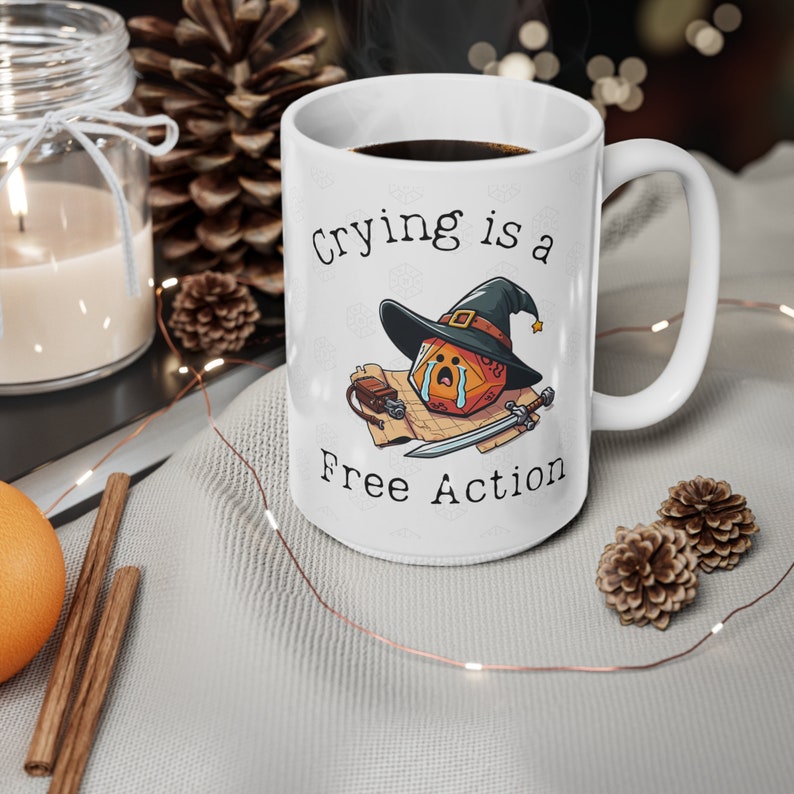 Dnd Mug Crying is a Free Action Mug Gift for Dm Dungeons Dragons, BG3 ...