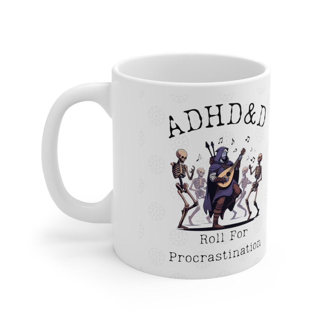 Dnd ADHD Gift Mug for BG3, Dungeon Game Masters, Bards Necromancers ...