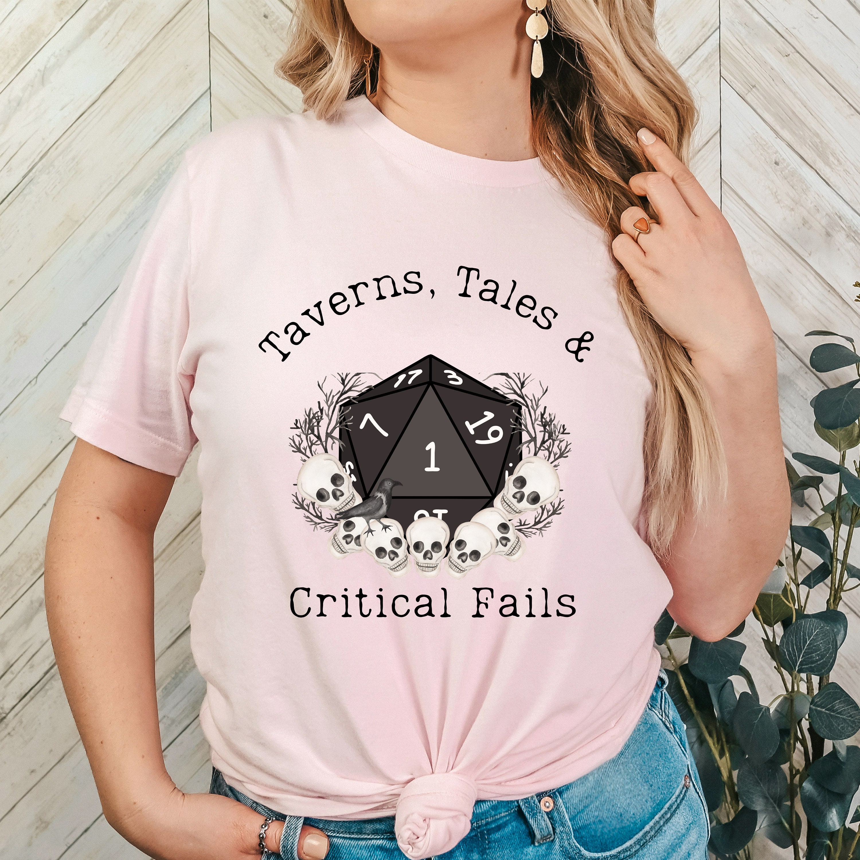 Dnd Shirt Taverns Tales & Critical Fails Nat1 Tshirt, Christmas or ...