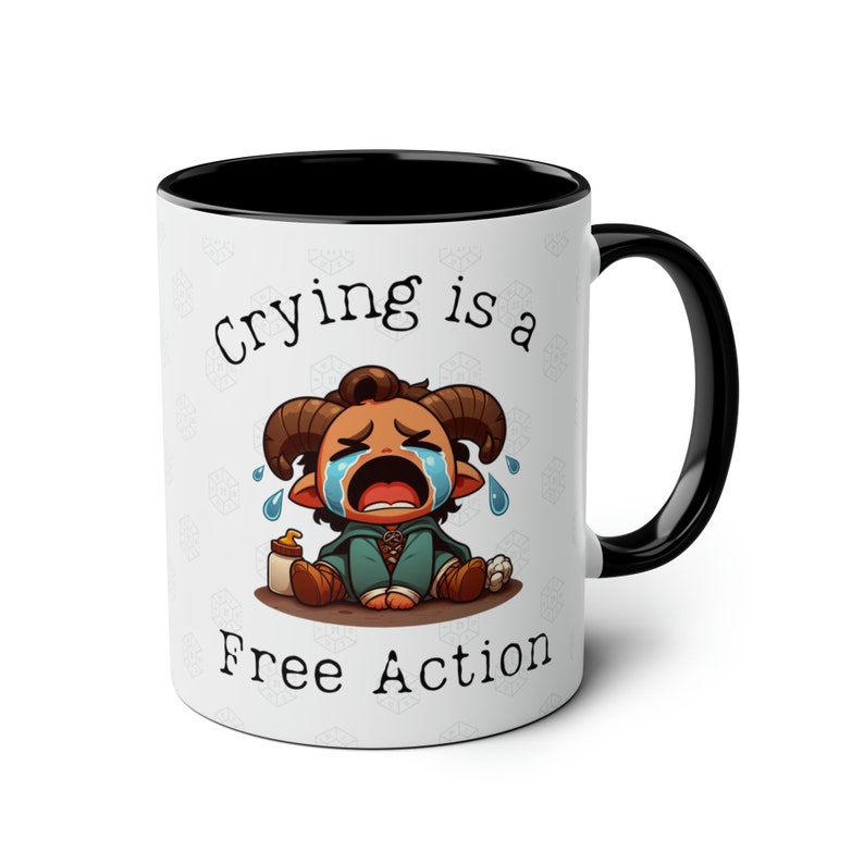Dnd Crying is a Free Action Tiefling Coffee Mug for Dms BG3 - Etsy