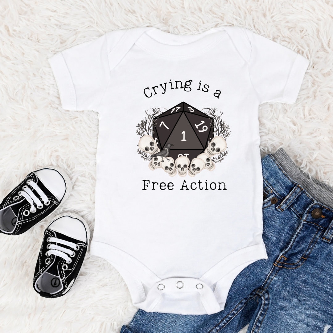 DND Crying is a Free Action Infant Bodysuit, Baby Grow, One Suit Vest ...