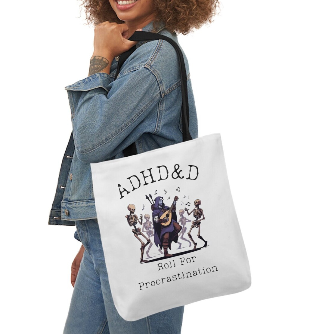 Dnd ADHD&D Gift Tote Bag for Neurospicy Dungeons Dragons Fans, Ideal ...