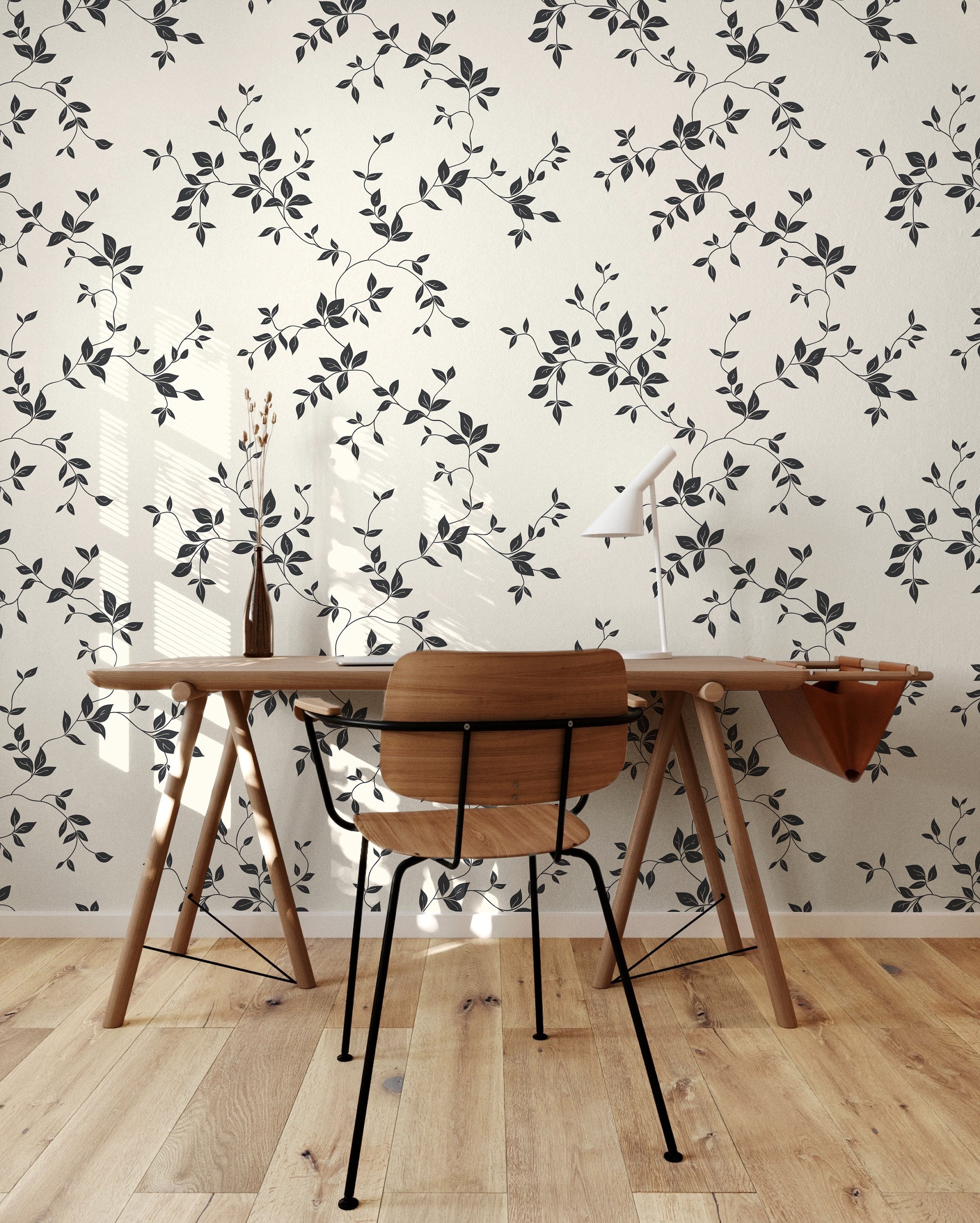 Farmhouse Vintage White Floral Wallpaper, Rustic Boho Vanilla Cream ...