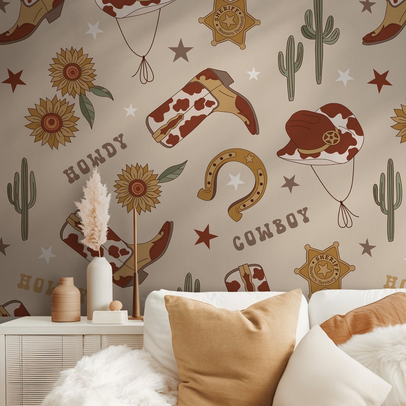 Western Theme Wallpaper - Etsy