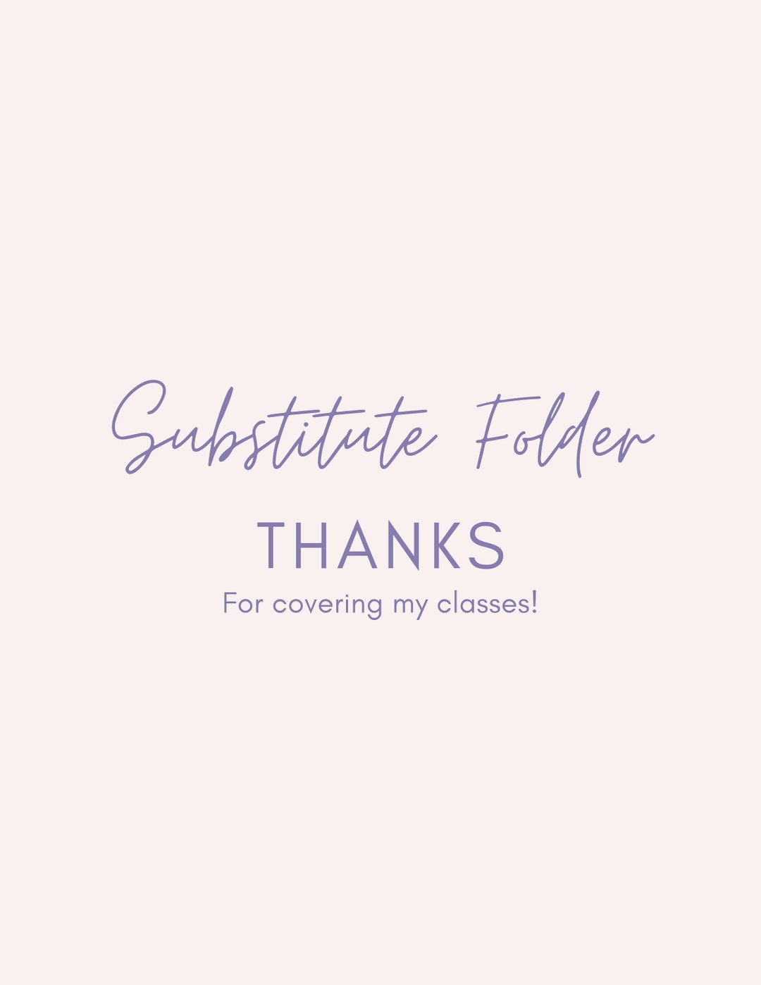 Substitute Binder Printable - Etsy