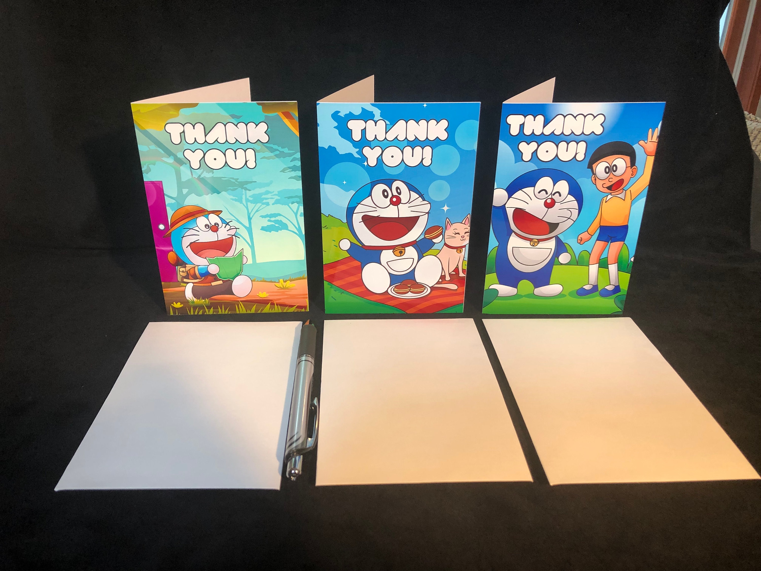 Doraemon Anime Thank You Cards 3 Pack Mixed Super Fun - Etsy