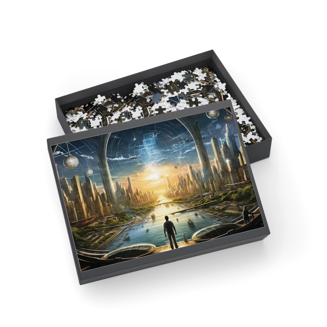 Sentinel's Vigil Puzzle: City Skyline, Protective Shield, Fantasy ...