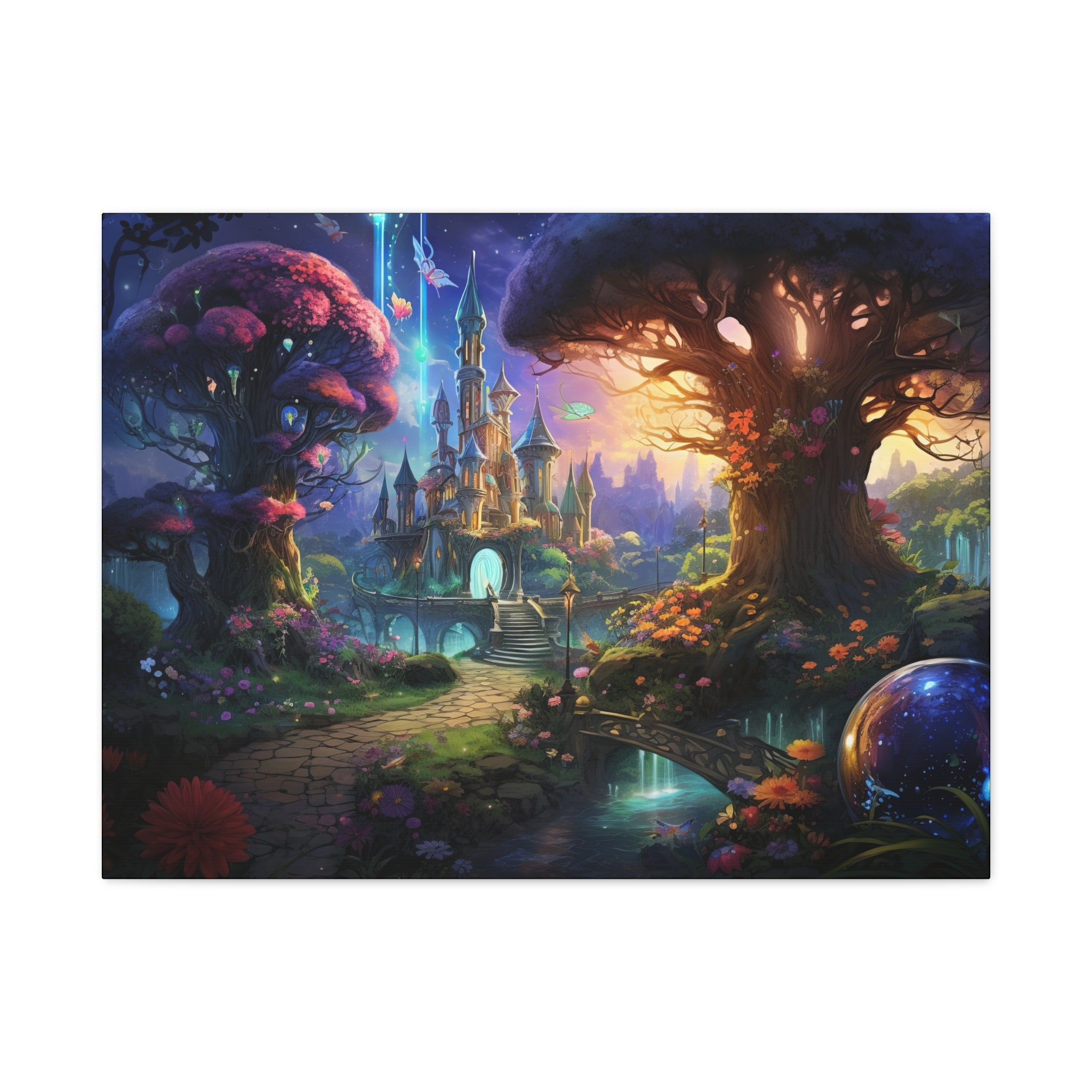 Enchanted Gardens: Whimsical Canvas Art, Magic Castle, Captivating Wall ...