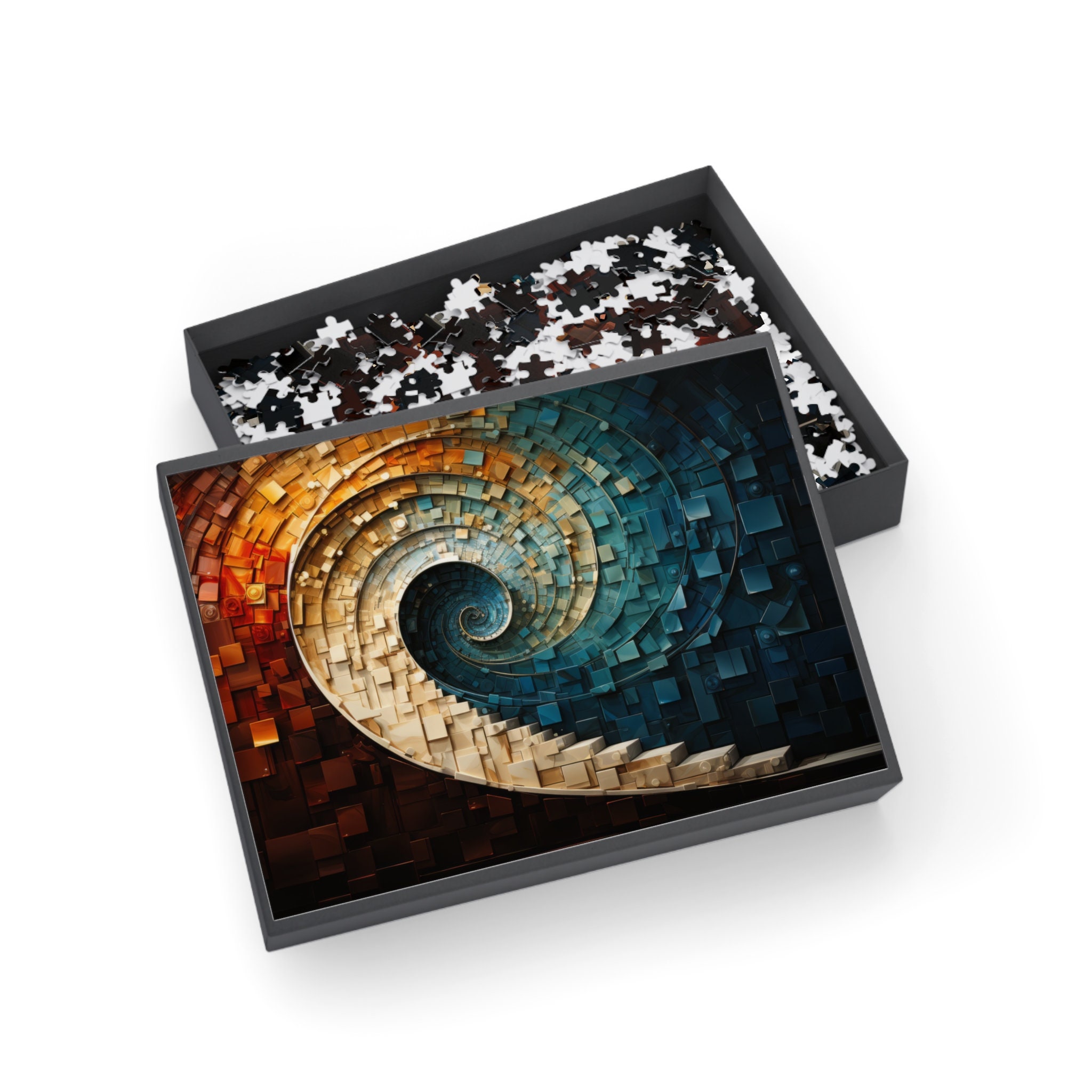 Fibonacci Flourish Puzzle: Mathematical Art, Abstract Reality, Spiral ...
