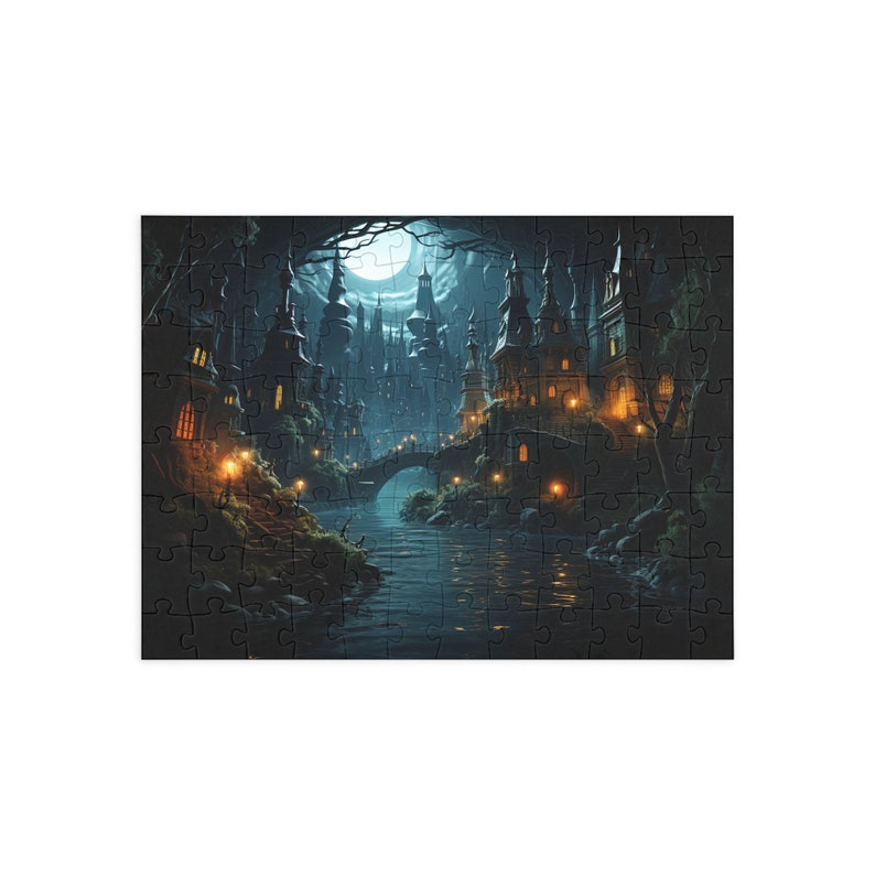 Moonlit Riverside Haven Puzzle: Night Sky, Tranquil River, Magical ...
