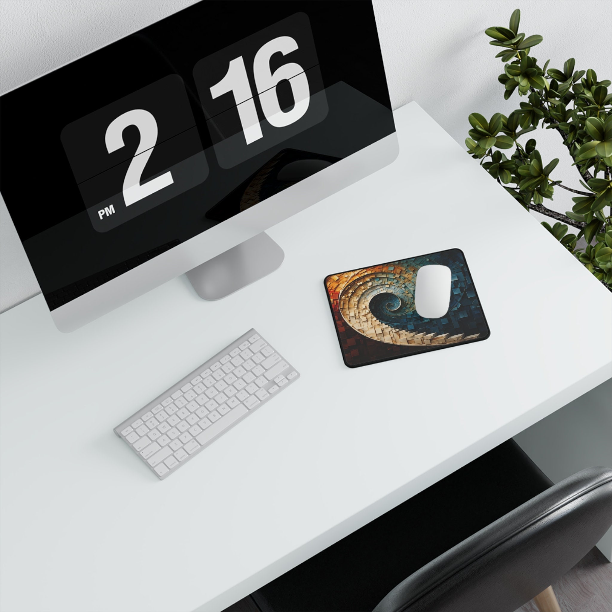 Fibonacci Flourish Mouse Pad: Fibonacci Workspace, Spiral Serenity ...
