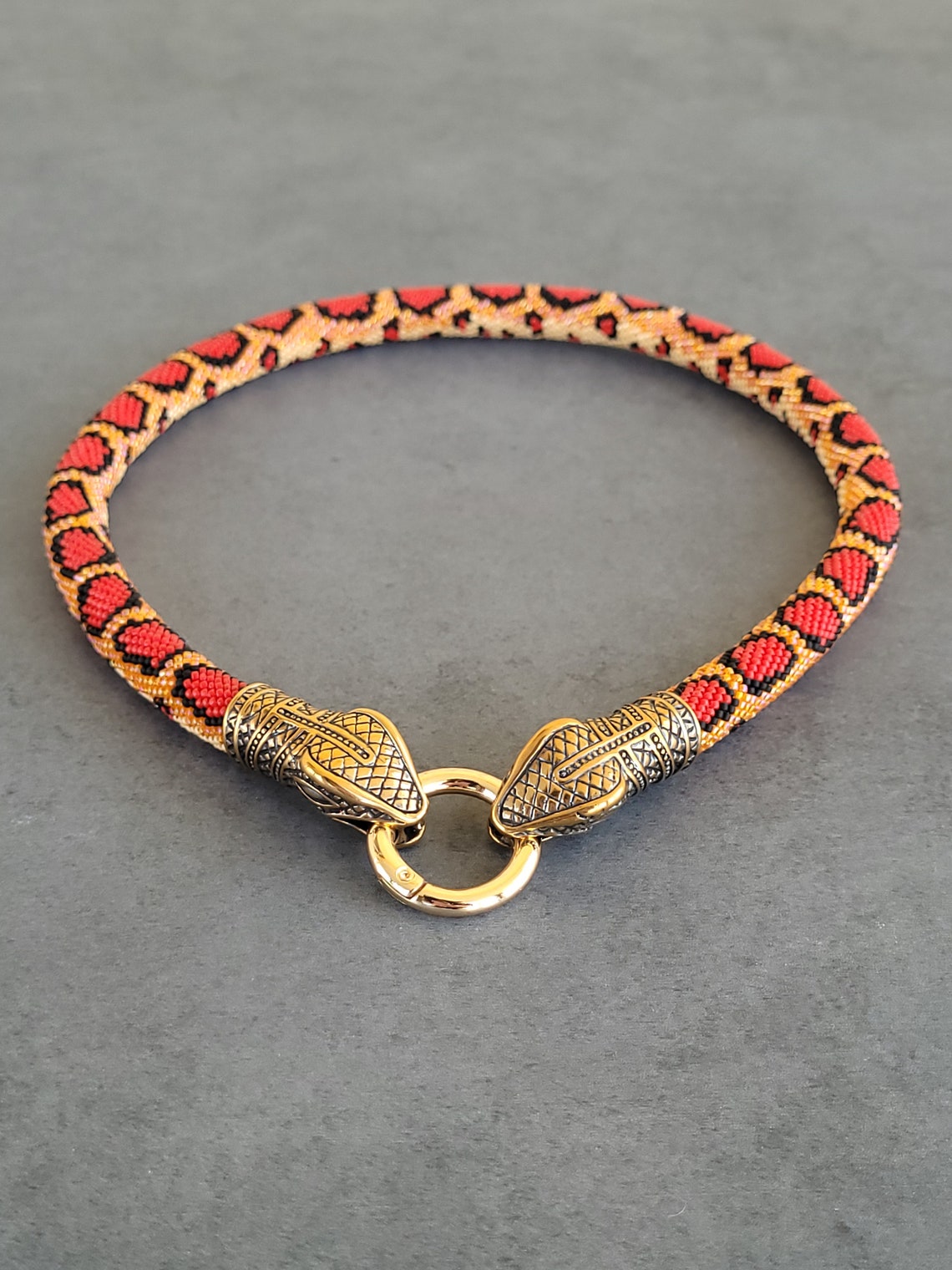 Corn Snake, Beaded Necklace, Snake Necklace, King Snake, Python ...