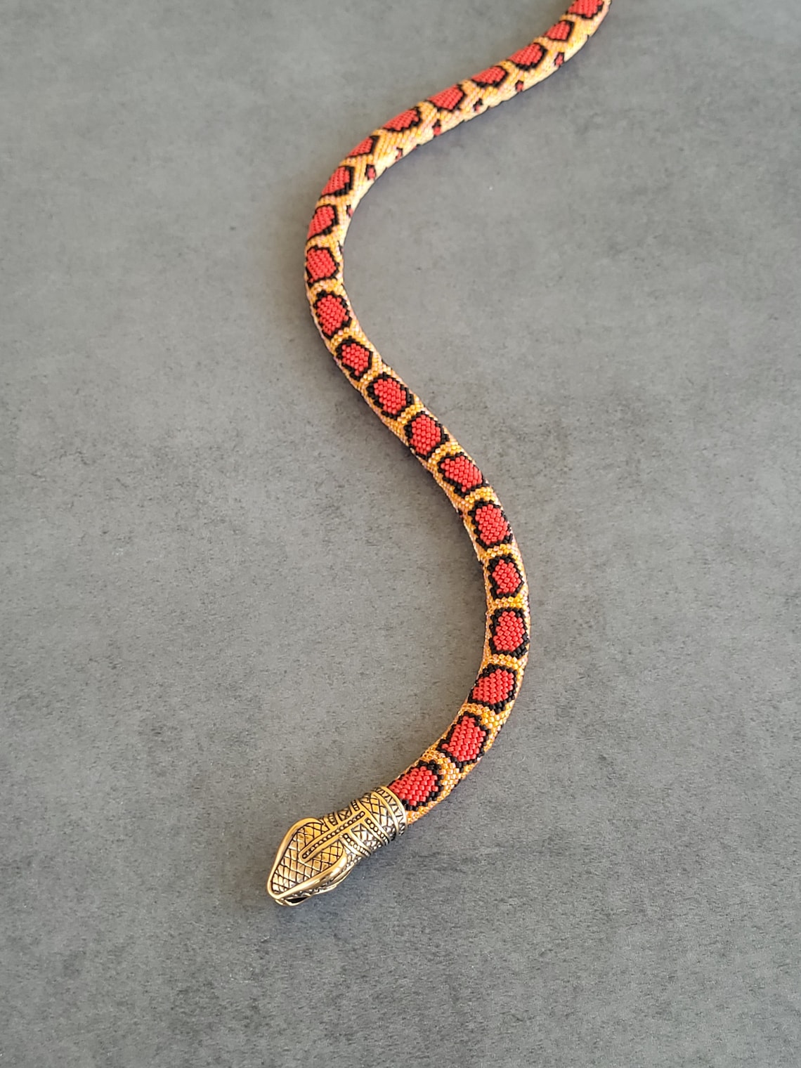 Corn Snake, Beaded Necklace, Snake Necklace, King Snake, Python ...