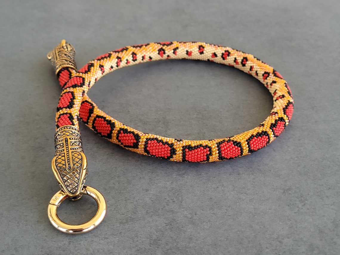 Corn Snake, Beaded Necklace, Snake Necklace, King Snake, Python ...