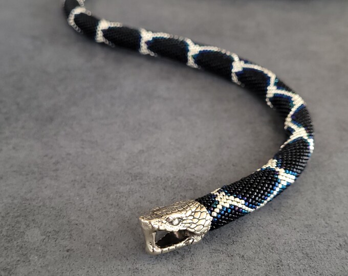 Cobra, Black Snake, Cobra Necklace, King Python, Beaded Necklace, Snake ...