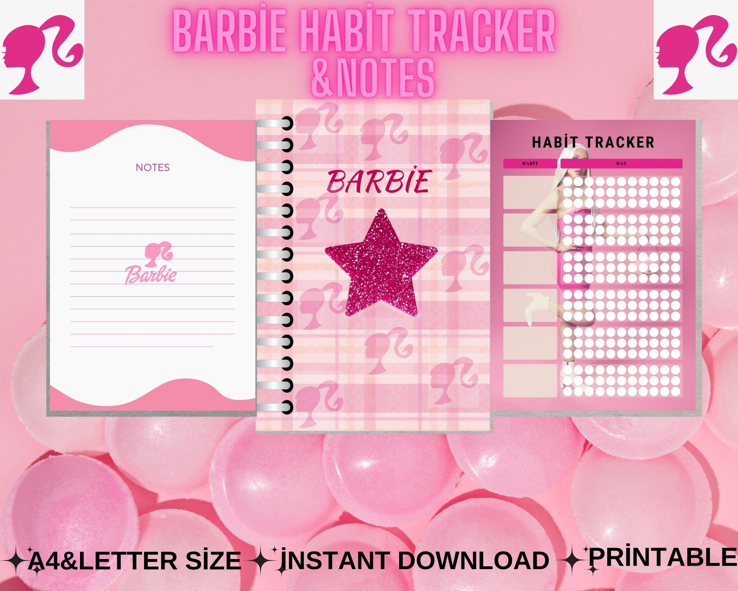 Barbie Habit Tracker Printable | Goal Planner | Habit Journal ...