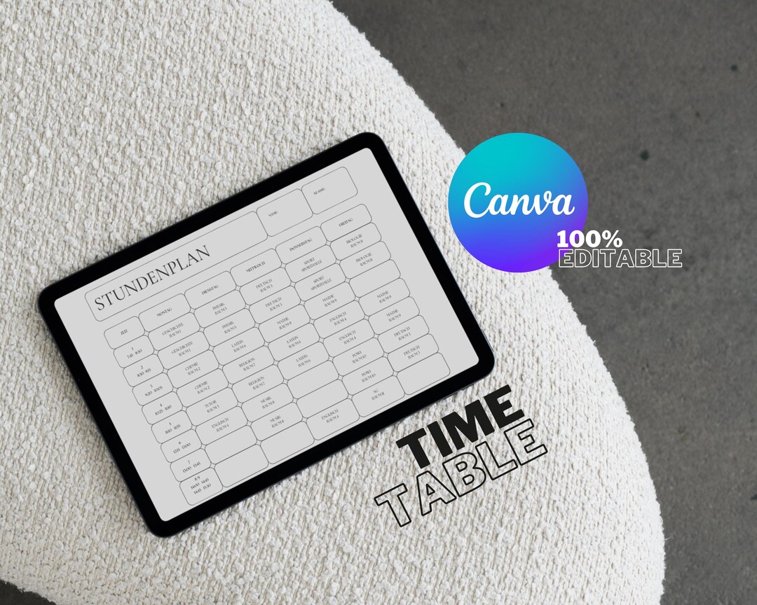 Minimalist Timetable as an Editable Canva Template // Beige, Clean ...