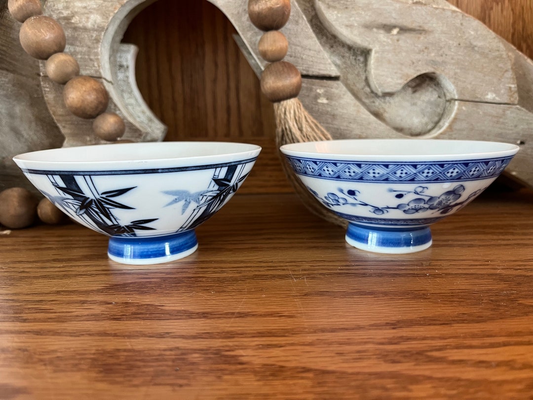 Vintage Japanese Porcelain Rice Bowls - Etsy