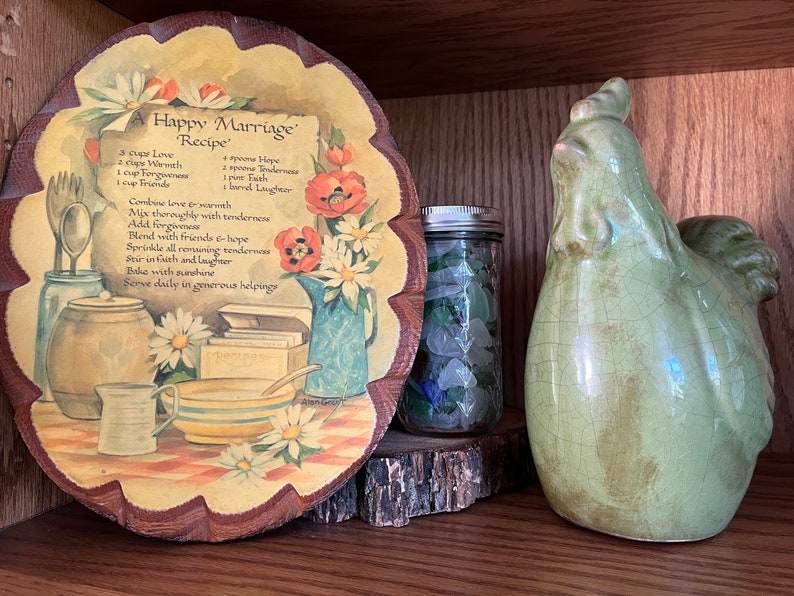 Vintage Decoupage Wood Plaque “happy Marriage Recipe” - Etsy