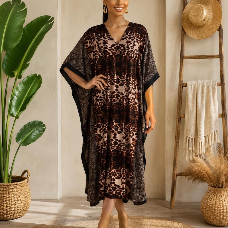 Leopard Kaftan - Etsy UK