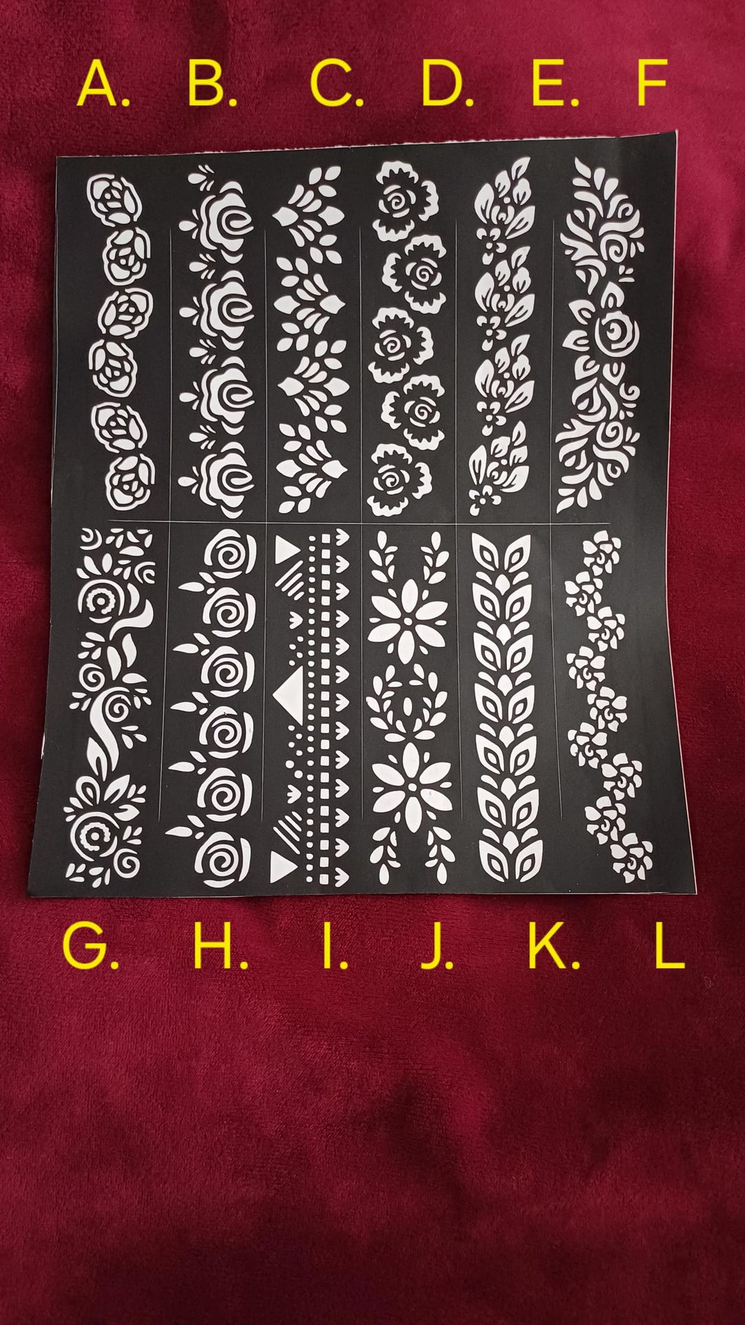 Boho Floral Stencils: Reusable DIY Home Decor & Henna Art - Etsy