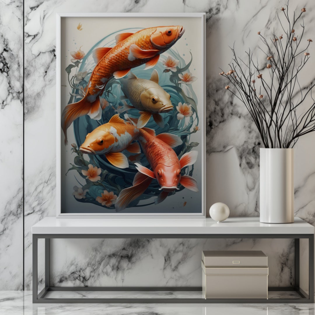 Digital Koi Fish Wall Art Instant Download Multiple Sizes Available - Etsy
