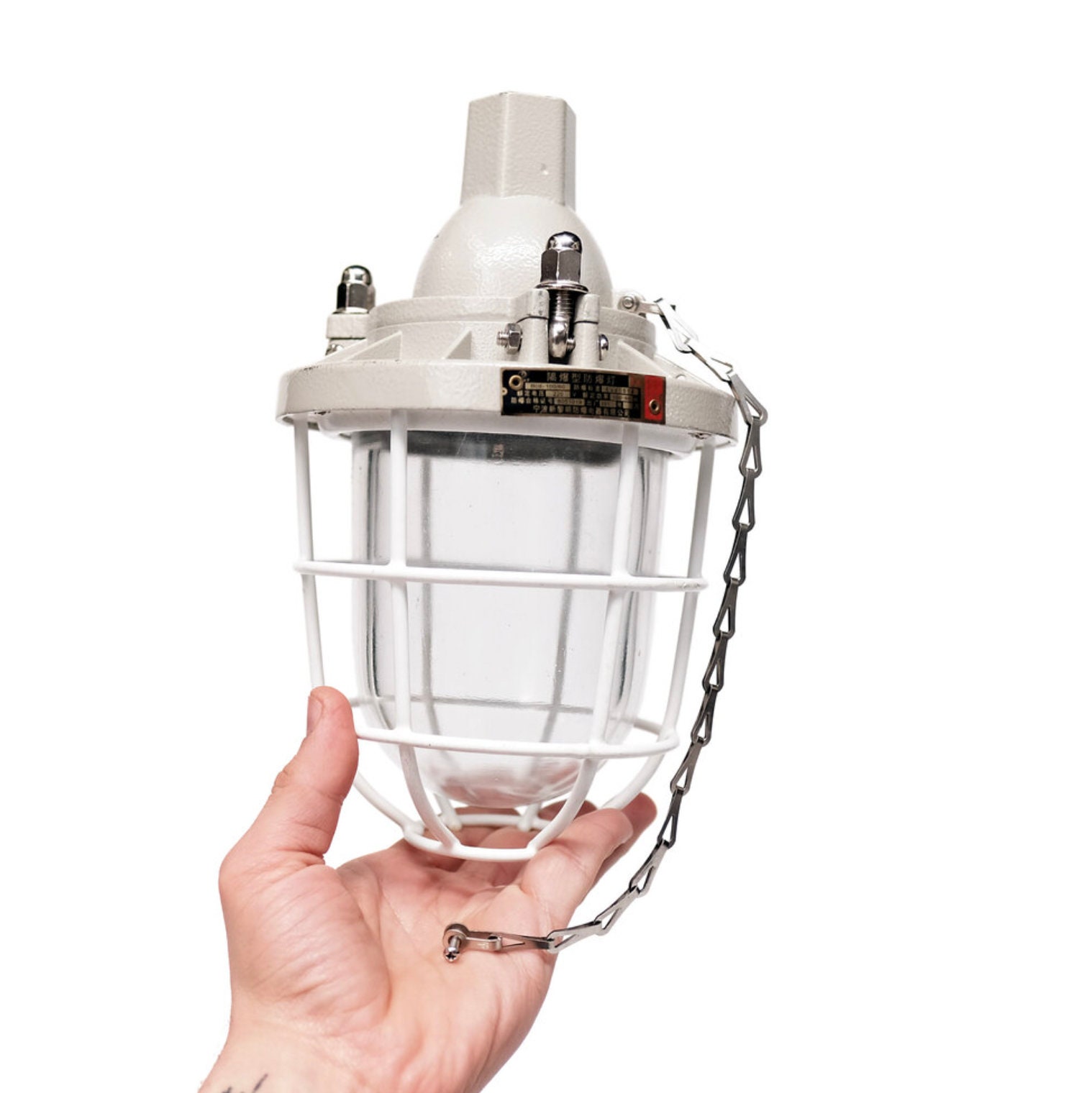 Vintage Bulkhead Metal Caged Light / Retro Cast Iron Nautical Light ...