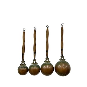 Art Deco Copper Ladle Wall Hanging Set / Antique Copper Kitchen ...