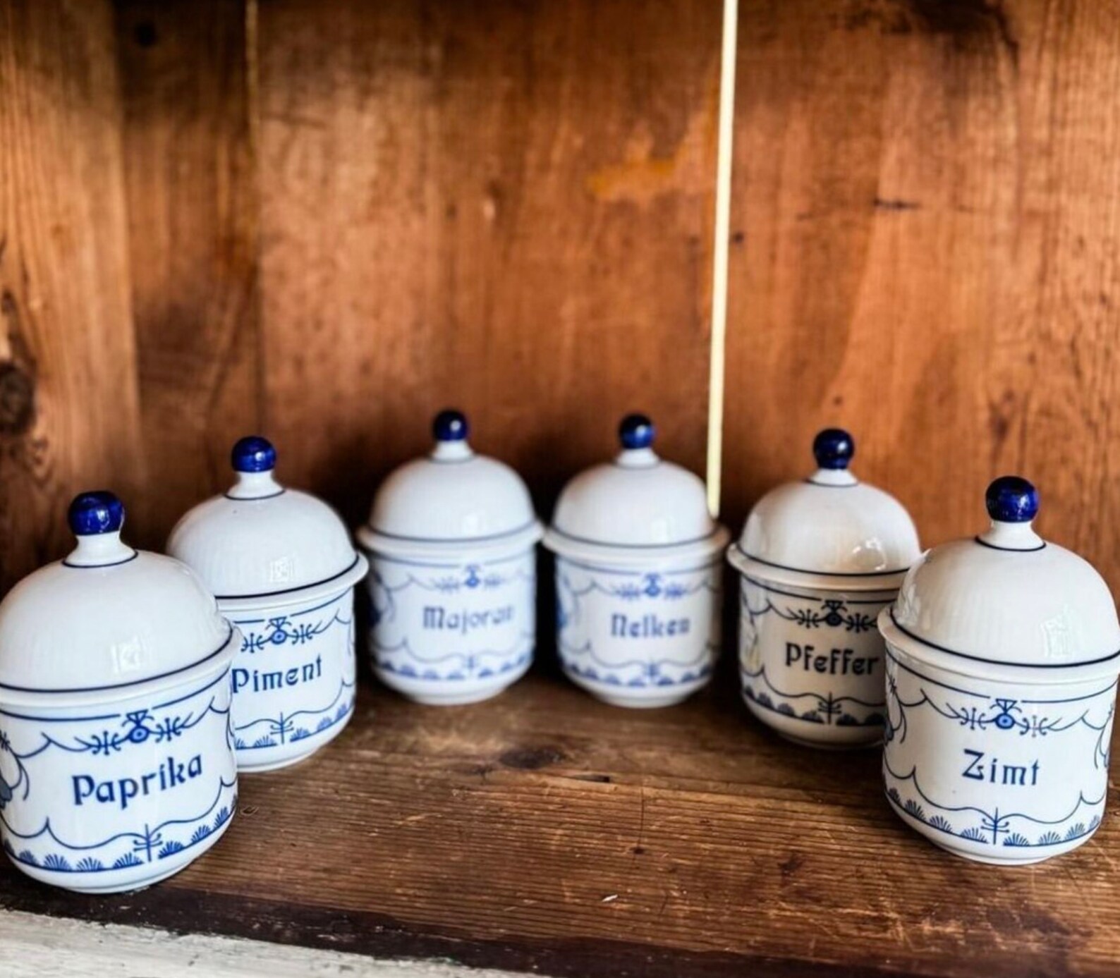 Vintage KAHLA Porcelain Spice Jar SET 6, Germany 1970s / Country House ...