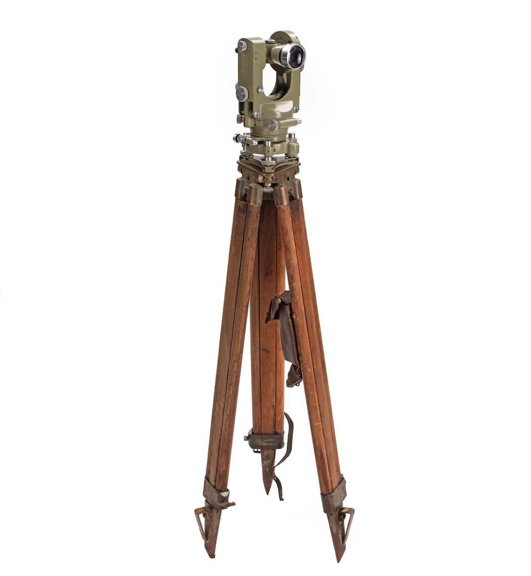60s Wild Heerbrugg T1A Theodolite and Wooden Tripod / Vintage ...