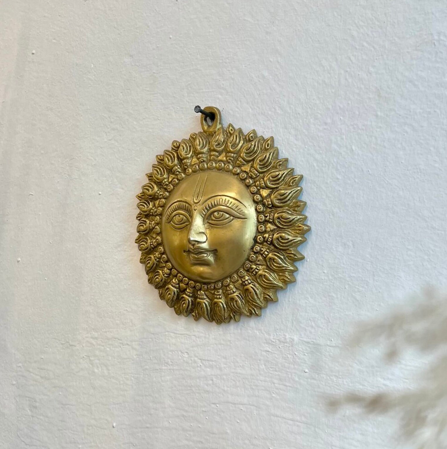 Vintage Brass Sun Face Wall Decor / Sun Shaped Goddess Wall Hanging ...