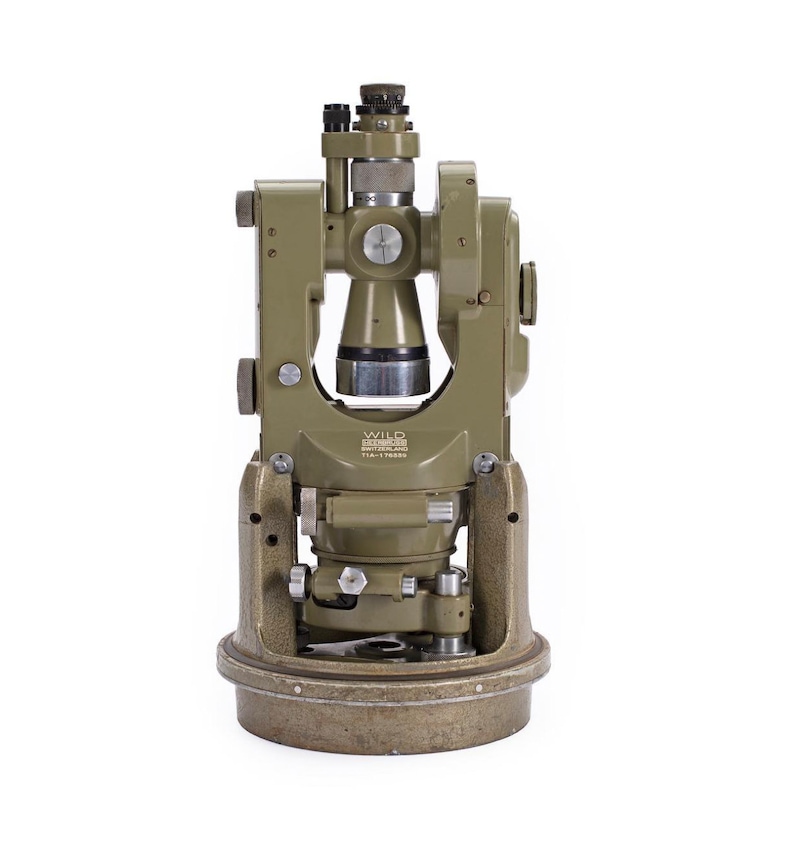 60s Wild Heerbrugg T1A Theodolite and Wooden Tripod / Vintage ...