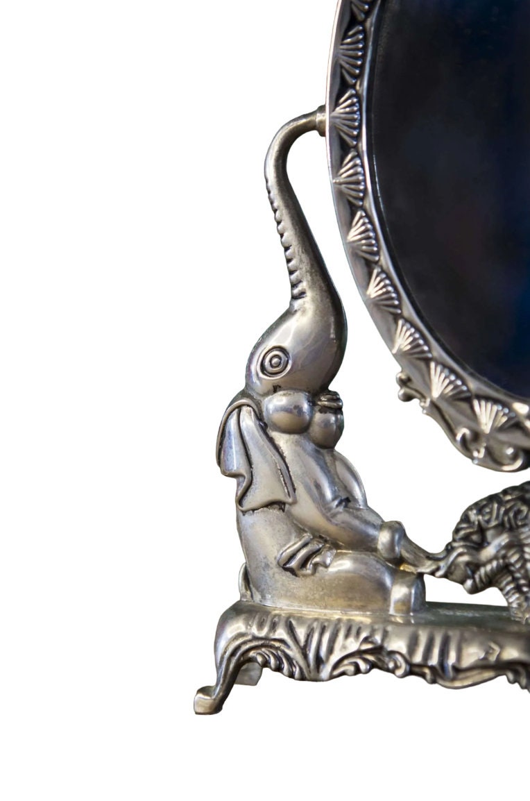 Antique Mirror & Frame Elephant Figures / Double-sided Decorative Frame ...