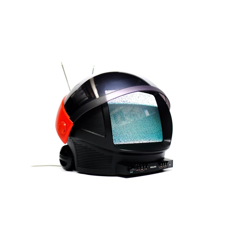 Philips Discoverer TV 1983 / Vintage Philips Helmet TV / Retro Red Game ...