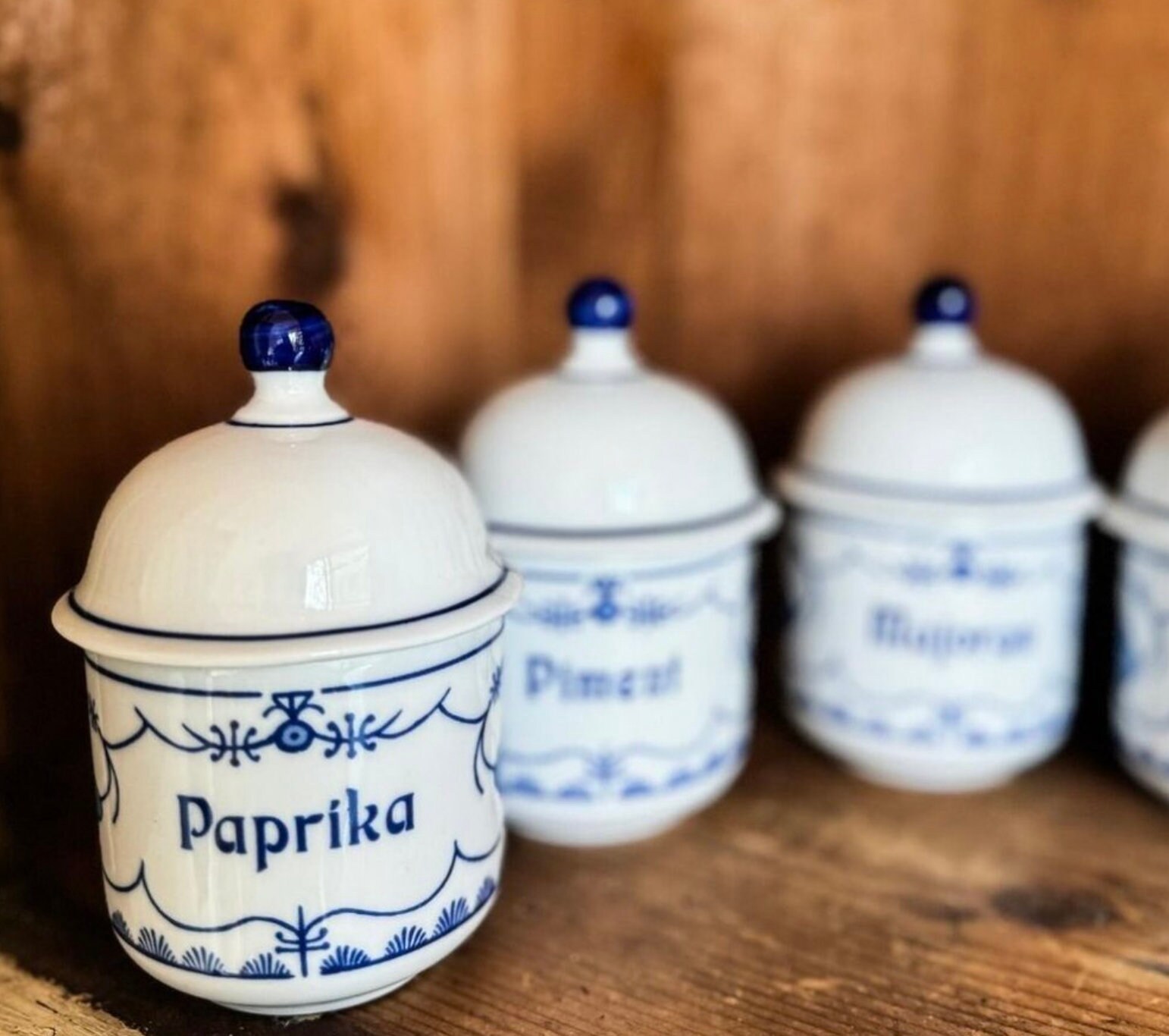 Vintage KAHLA Porcelain Spice Jar SET 6, Germany 1970s / Country House ...