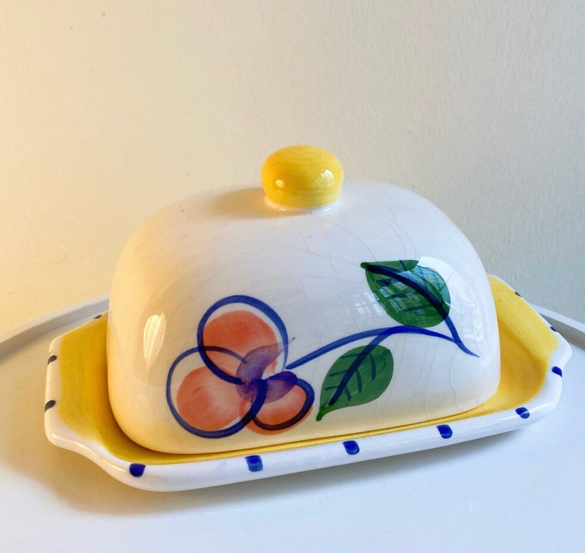 Handmade Ceramic Breakfast Set From the 90s / Hand-painted Pottery ...