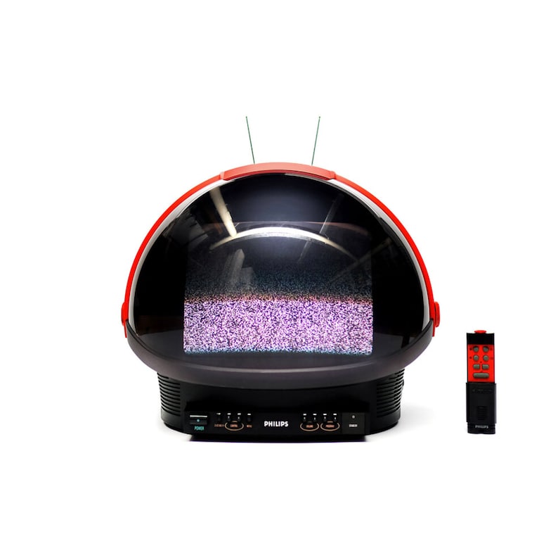 Philips Discoverer TV 1983 / Vintage Philips Helmet TV / Retro Red Game ...