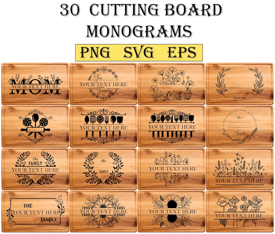 Kitchen Tray Svg Bundle 30 Designs, Cutting Board Svg, Plate Svg, Tray ...