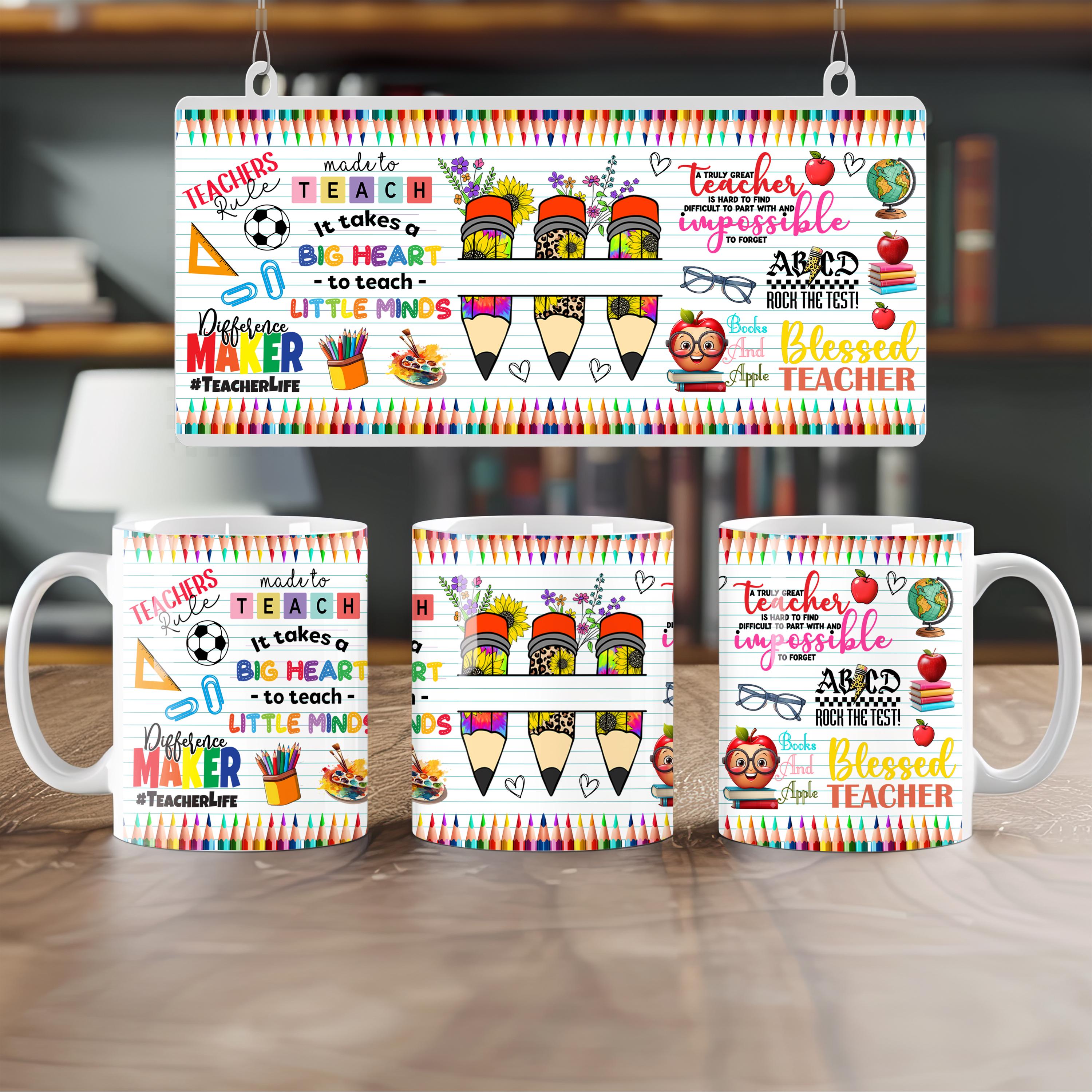 Teacher Mug, Wrap Around Mug Template 11oz, Sublimation, High-quality ...