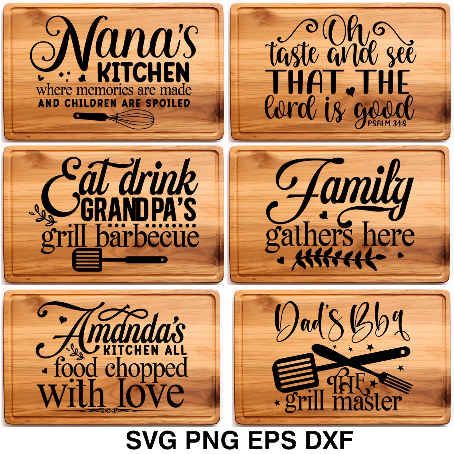 Kitchen Tray Svg Bundle 20 Designs, Cutting Board Svg, Plate Svg, Tray ...