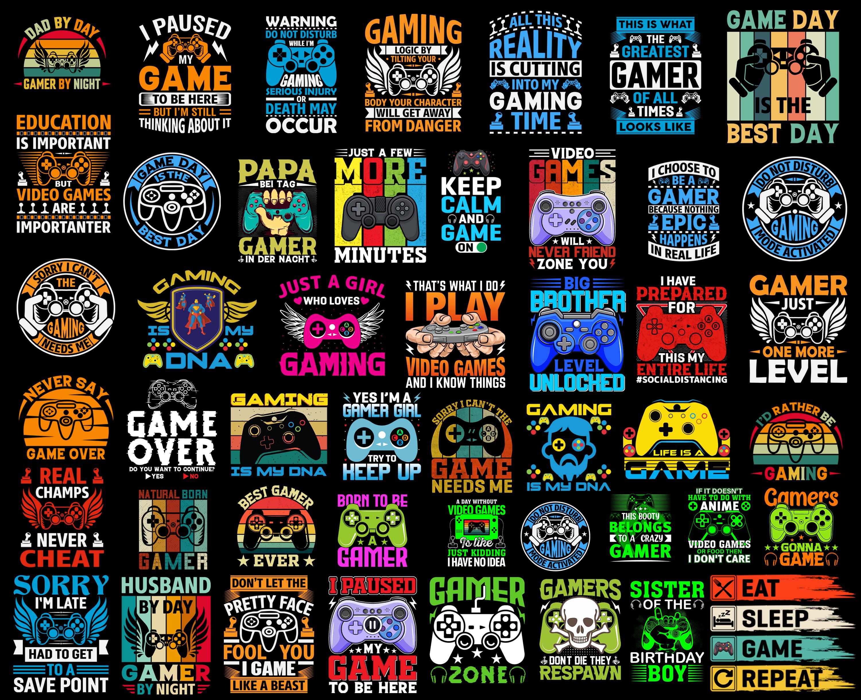 Gamer Sublimation Bundle, Gamer Shirt PNG, Video Games SVG, Game ...