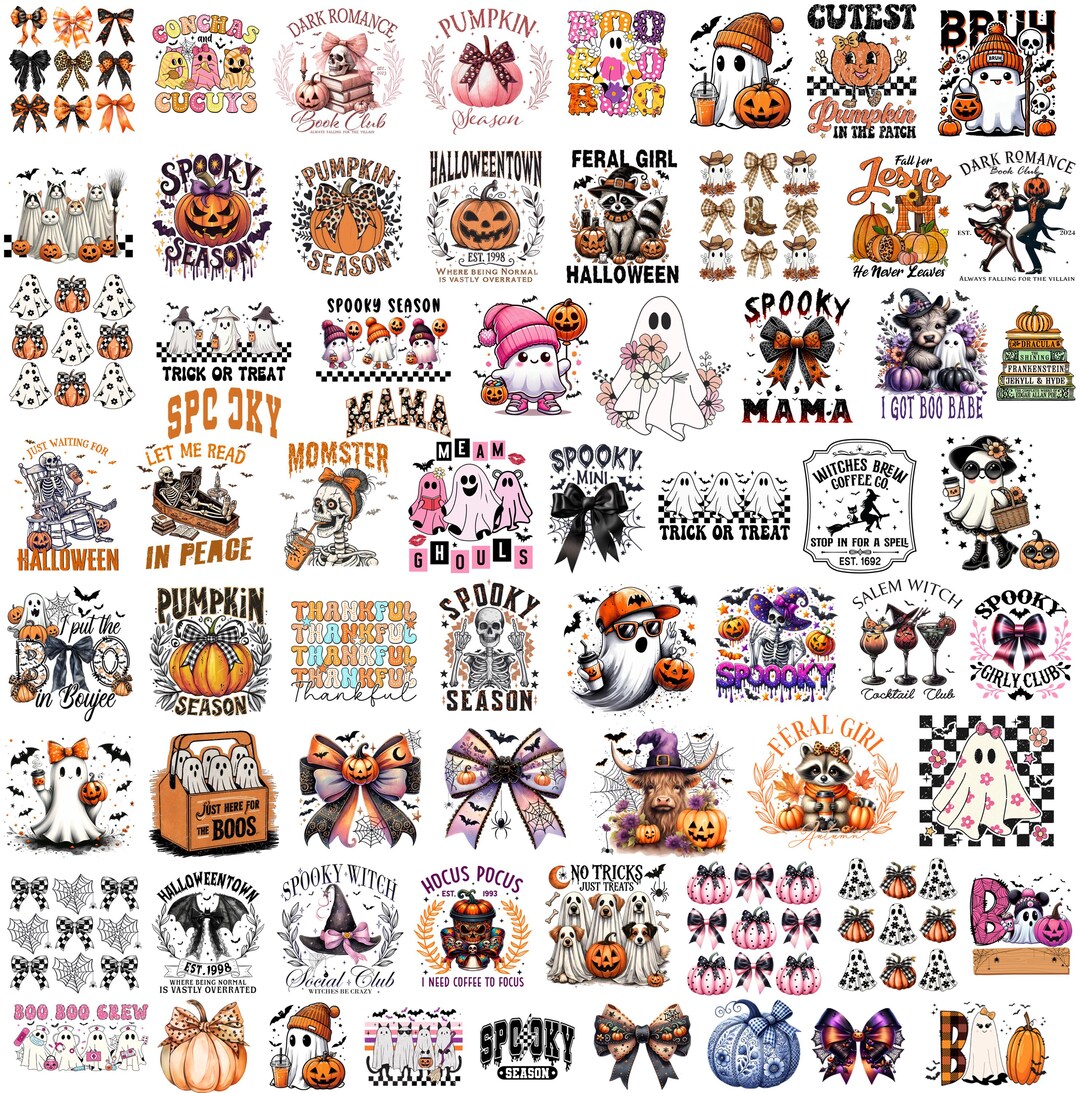 200 Retro Halloween Bundle PNG, Halloween Bundle, Halloween Png, Spooky ...