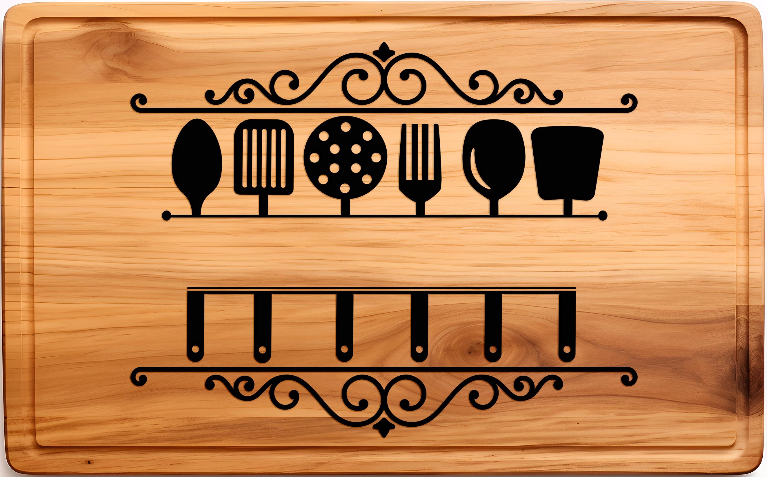 Kitchen Tray Svg Bundle 30 Designs, Cutting Board Svg, Plate Svg, Tray ...
