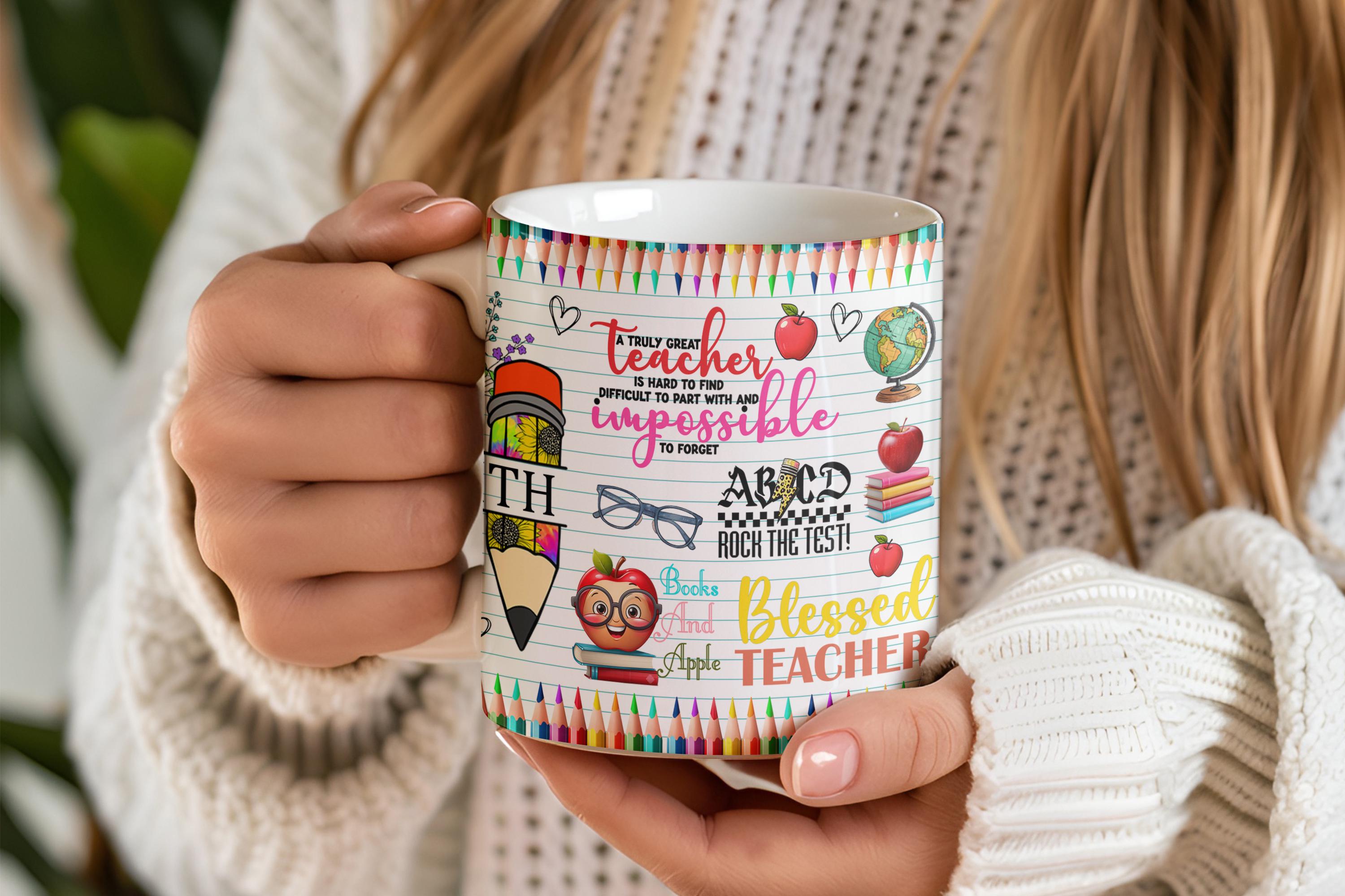 Teacher Mug, Wrap Around Mug Template 11oz, Sublimation, High-quality ...
